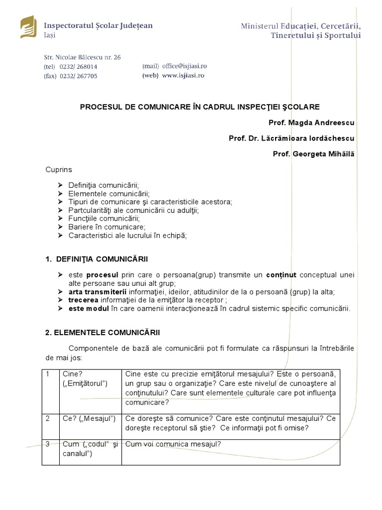 Comunicarea - Suport de Curs | PDF