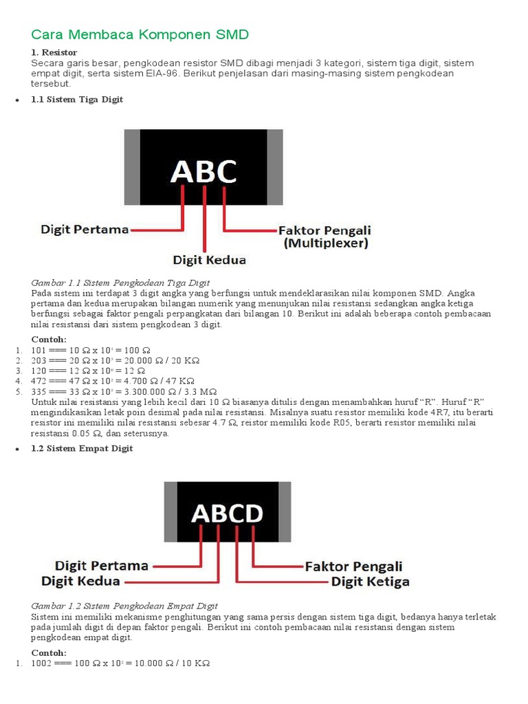 Cara Membaca Komponen SMD | PDF