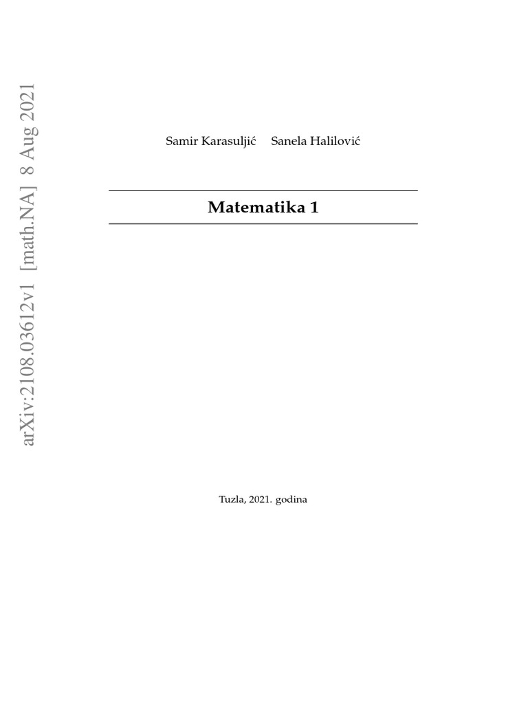 Matematika - 1 Karasuljić | PDF