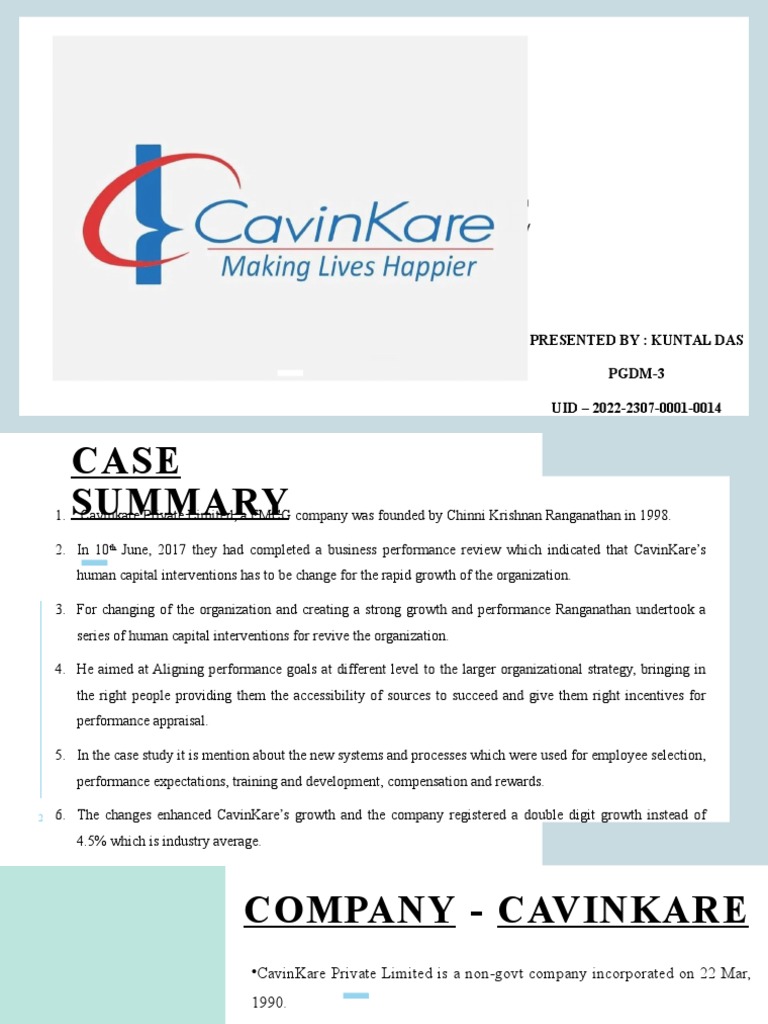 CAVINKARE-Case Study | PDF | Performance Appraisal | Business