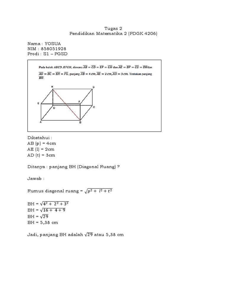 Tugas Tuton Matematika Universitas Terbuka | PDF
