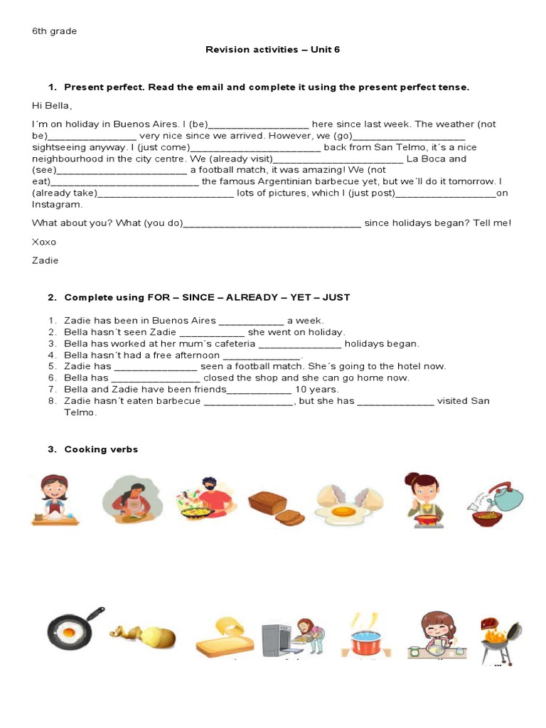 6th Grade Revision - Unit 6 | PDF