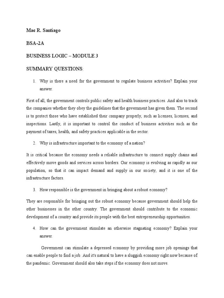 Business logic- module 3 | PDF | Economies | Customer