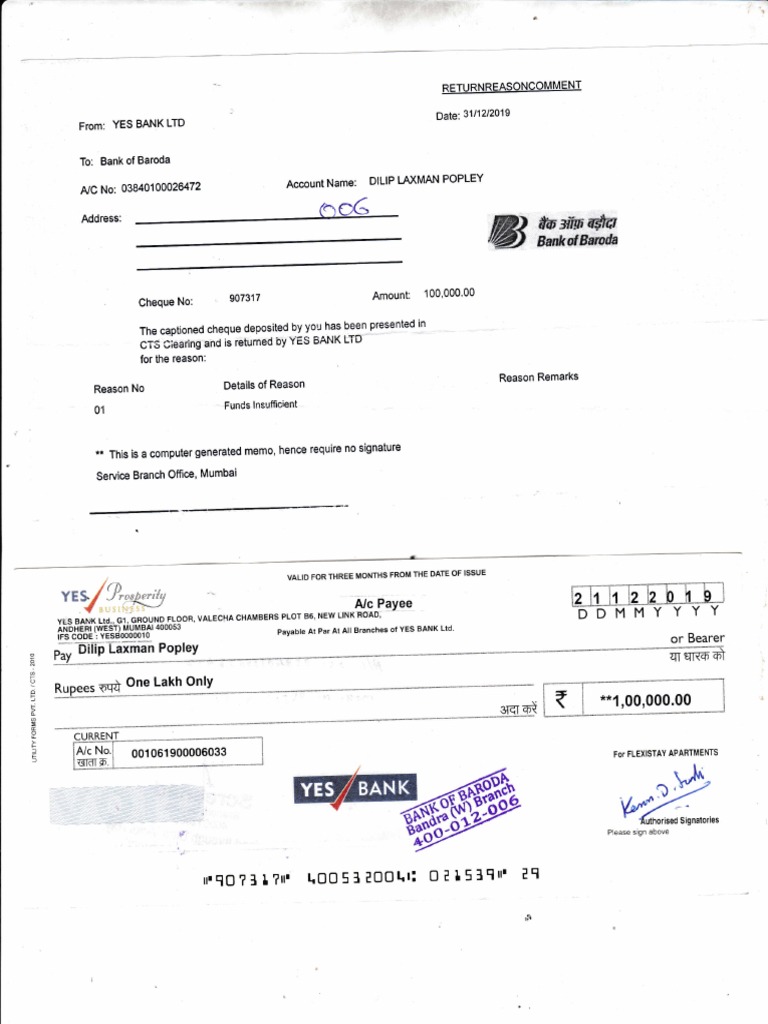 CHQ Bounce | PDF | Cheque | Service Industries
