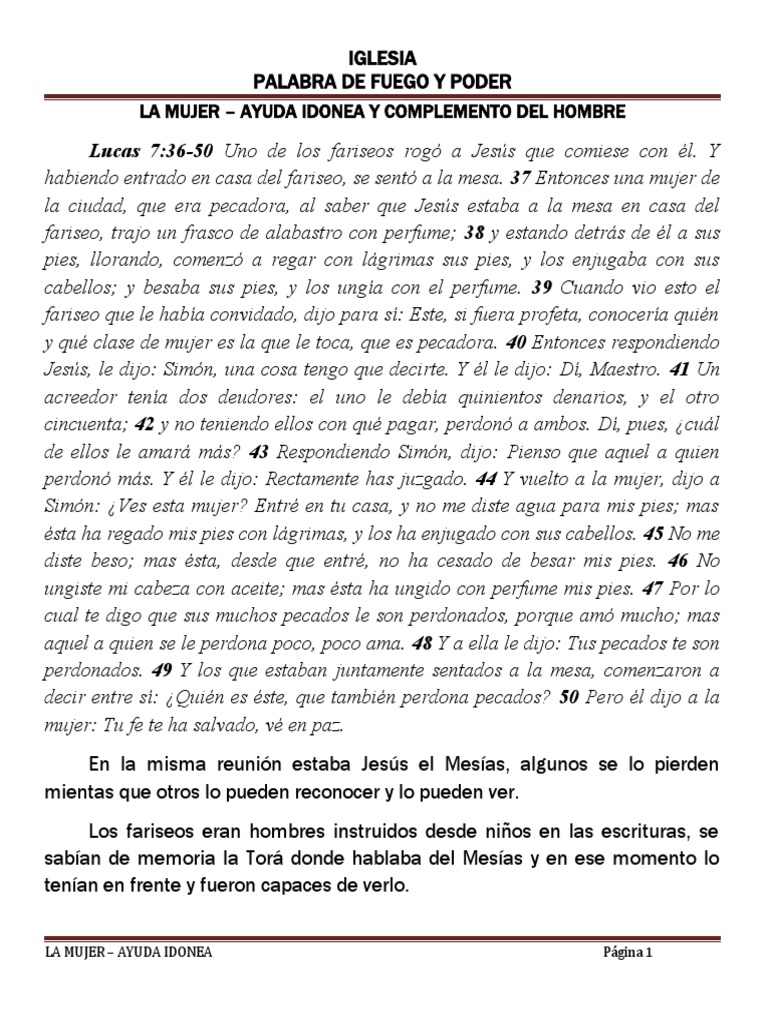 La Mujer: Ayuda Idónea en Cristo | PDF | Jesús | Pablo el apóstol