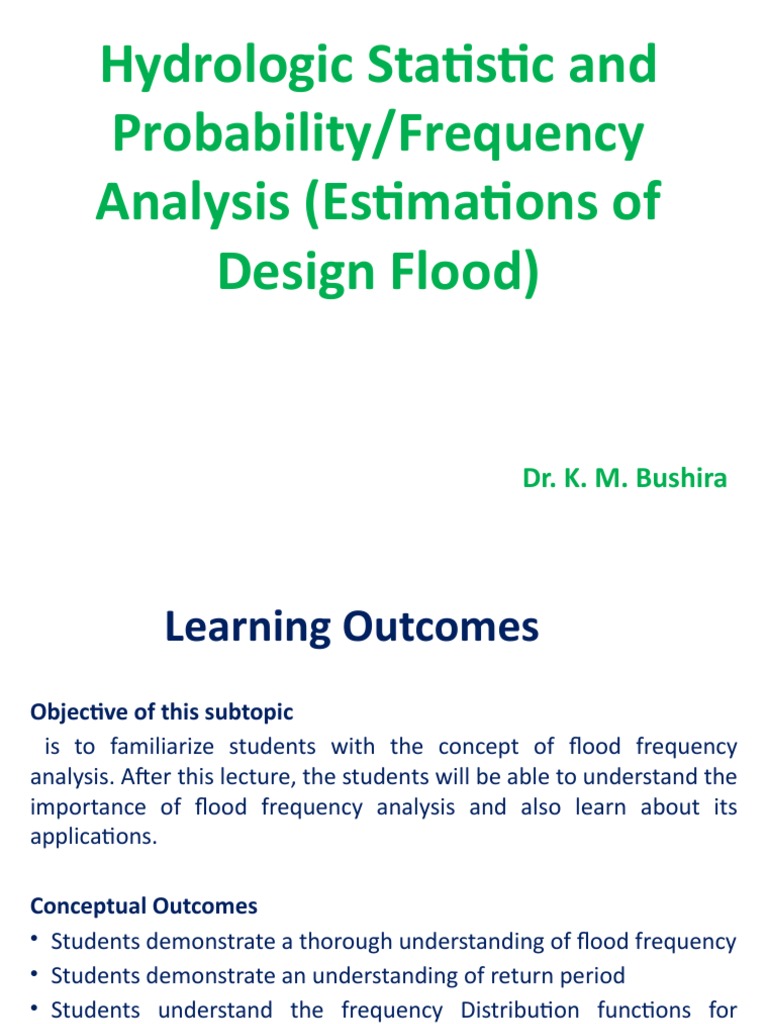 Lecture 6.flood Frequency Analysis | PDF | Flood | Probability