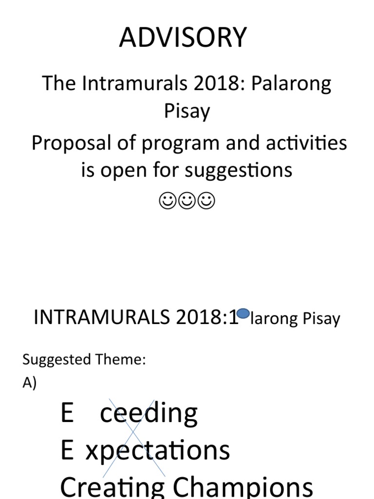 Intramurals 2018 | PDF | Games Of Physical Skill | Hobbies