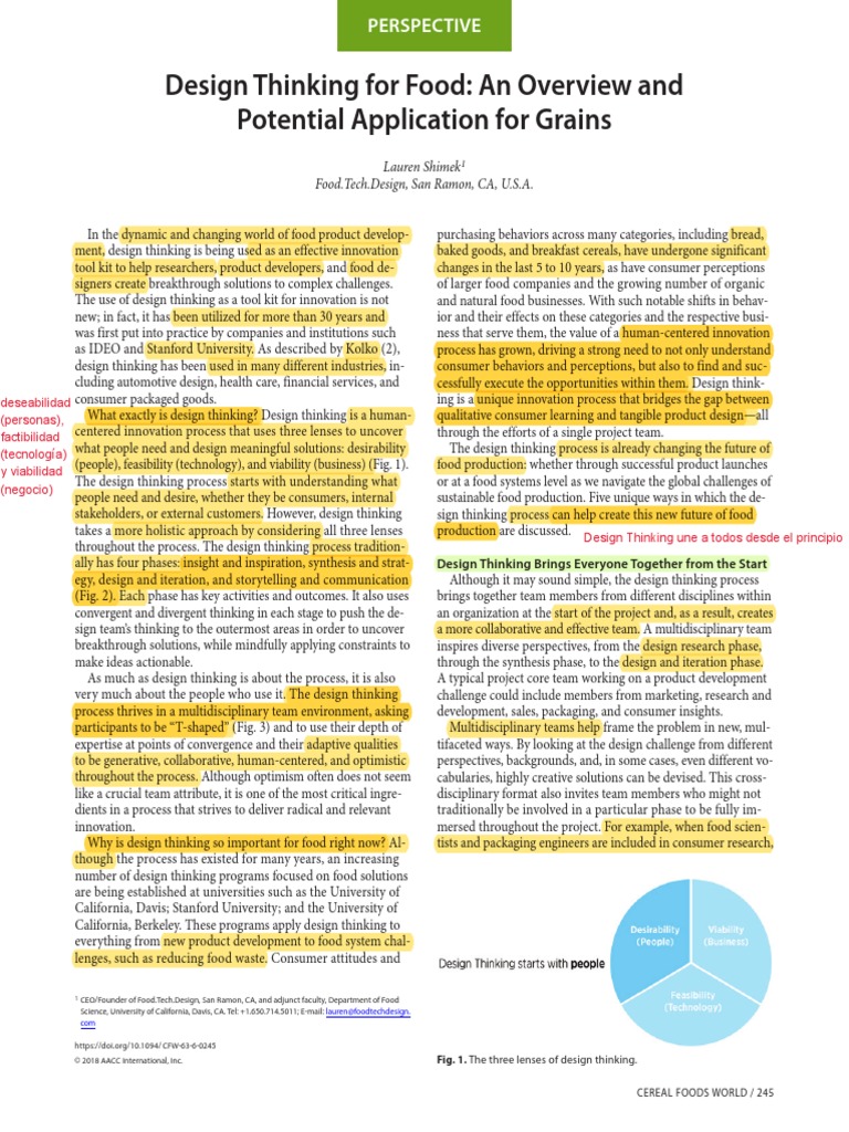 Design Thinking For Food - An Overview and Potential Application For ...