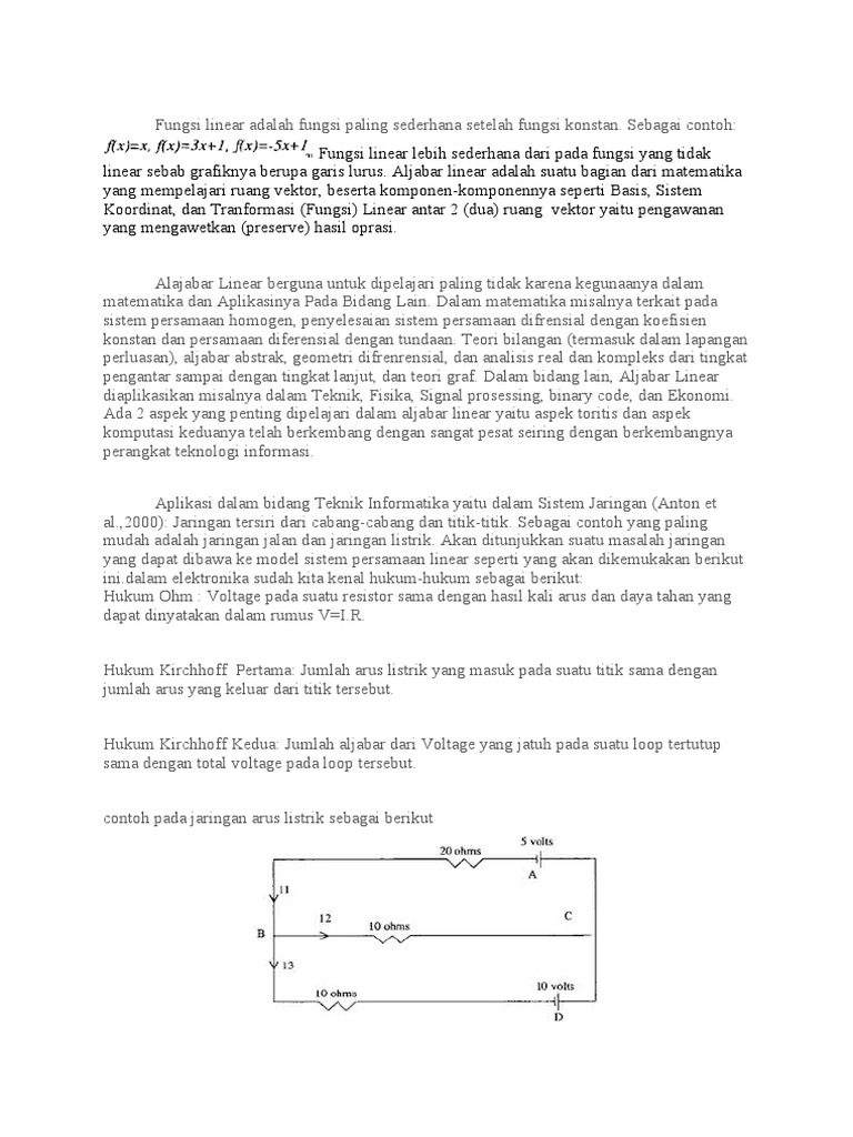 Fungsi Linear Adalah Fungsi Paling Sederhana Setelah Fungsi Konstan | PDF