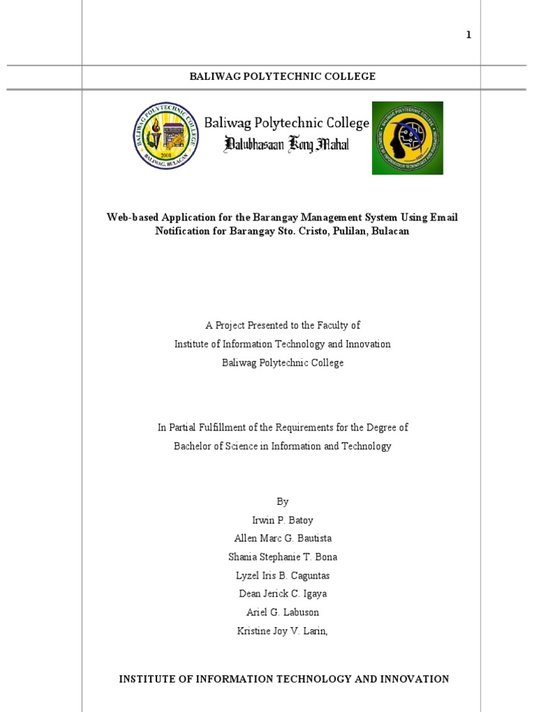 Web Based Application For The Request Management System of Barangay Papers With Email ...