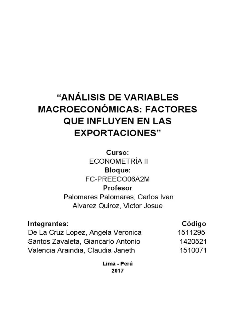 Trabajo Final | PDF | Econometría | Distribución normal