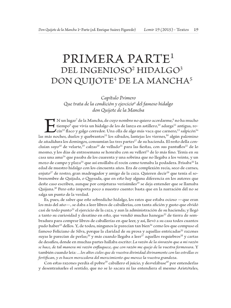 Quijote - Capitulo 1 | PDF | Clásicos