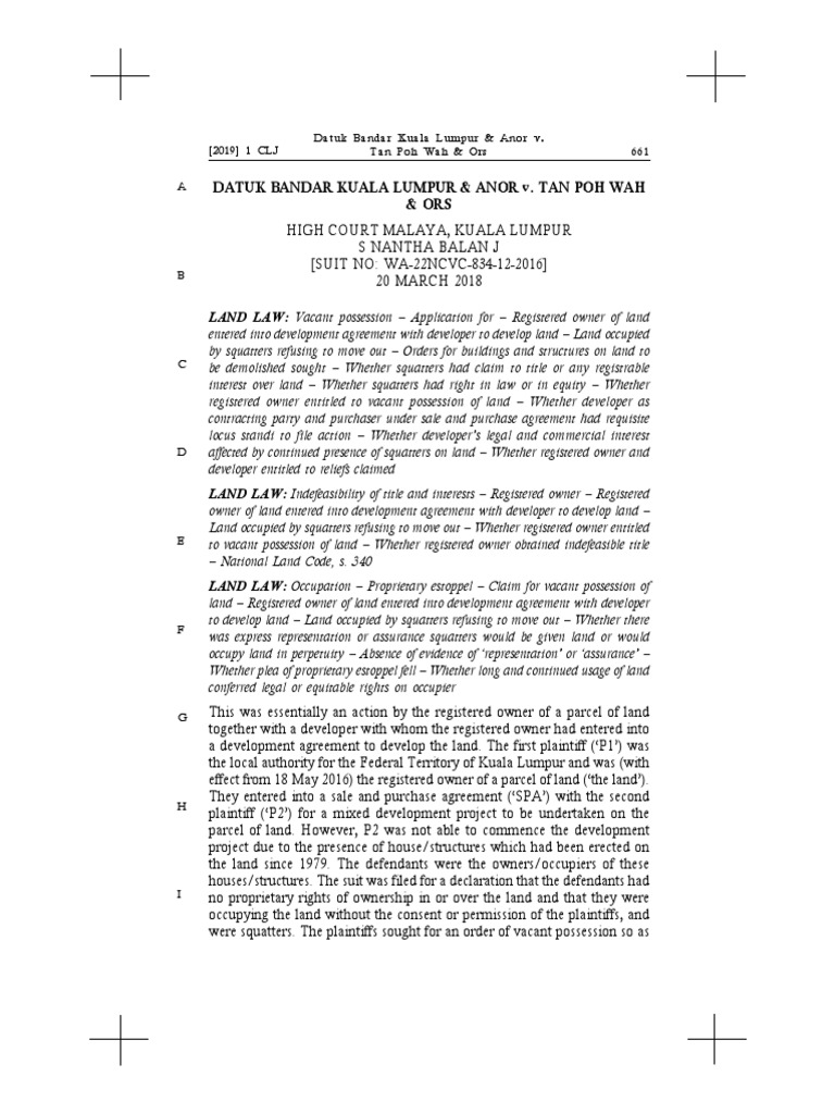 DBKL & Tan Poh Wah | PDF | Estoppel | Indemnity