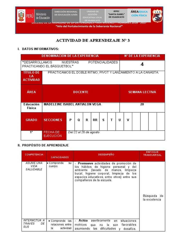 Actividad 3 - EdA - 4 - 1° Educación Física | PDF | Evaluación | Aprendizaje