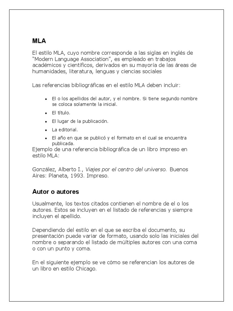 Guía de Referencias en Estilo MLA | PDF | Historia | Clásicos
