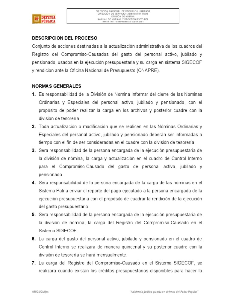 Manual de Registro de Compromiso-Causado | PDF | Presupuesto | Informática