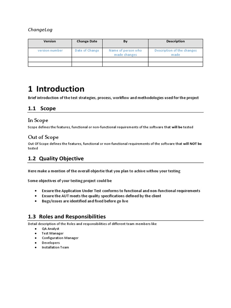 Test Plannning Document | PDF | Software Testing | Software Development ...