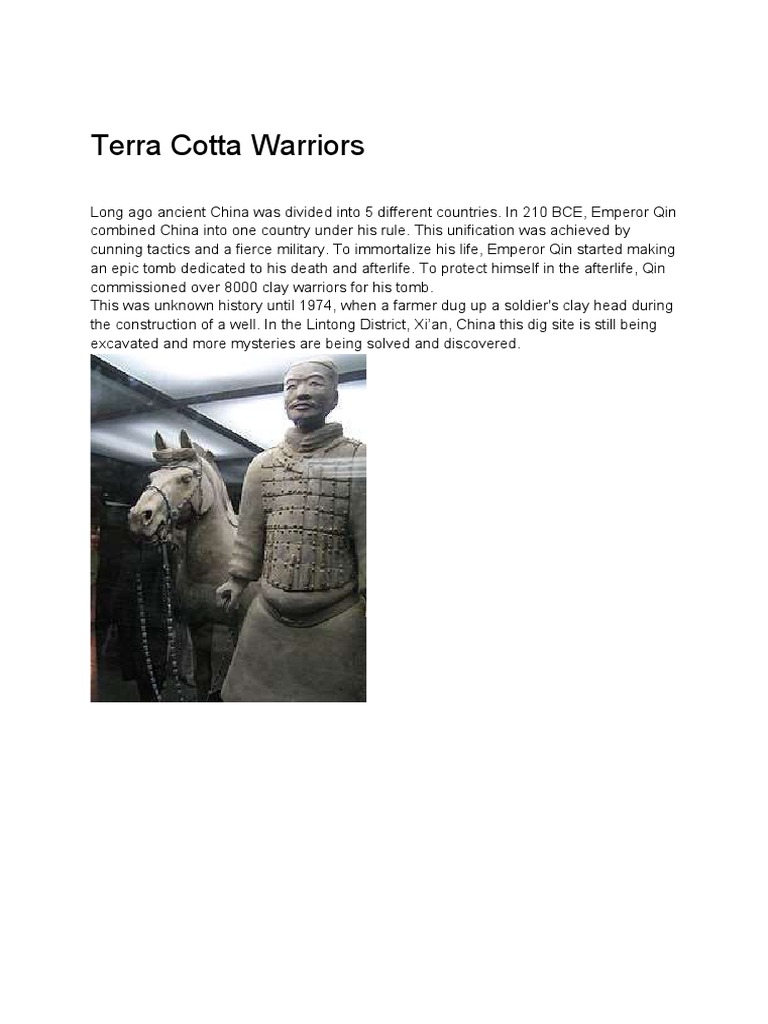 Elementary Chinese Terracotta Warriors Clay | PDF
