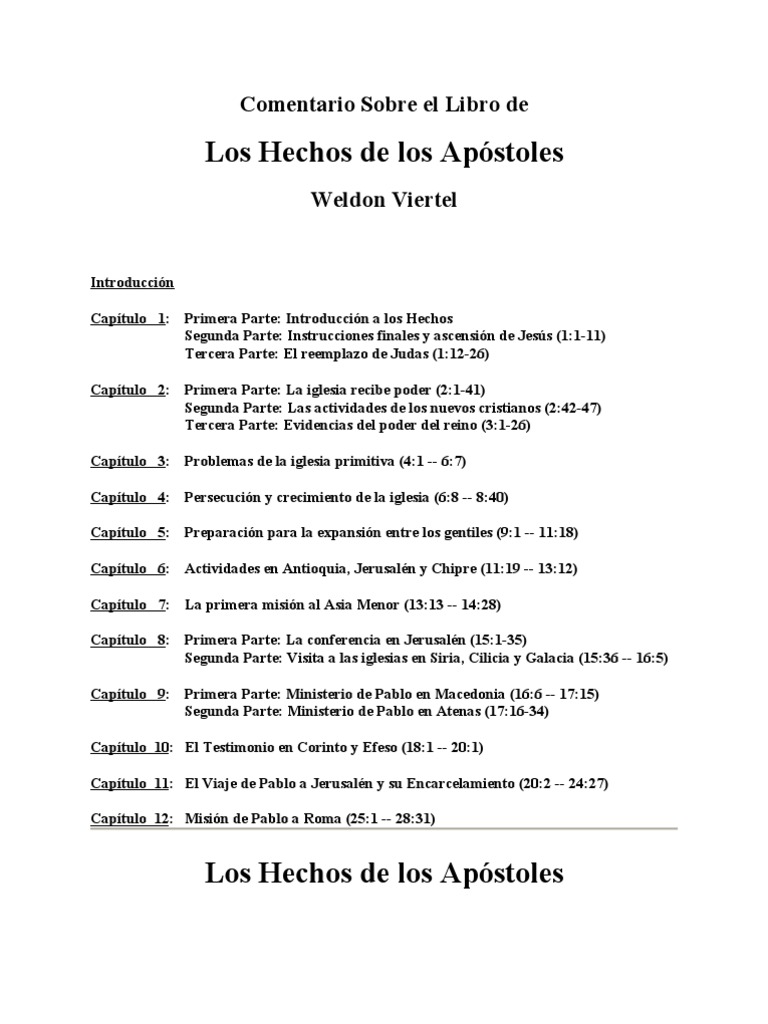 Analisis Hechos de Los Apostoles Weldon Viertel | Descargar gratis PDF | Evangelio De Lucas ...