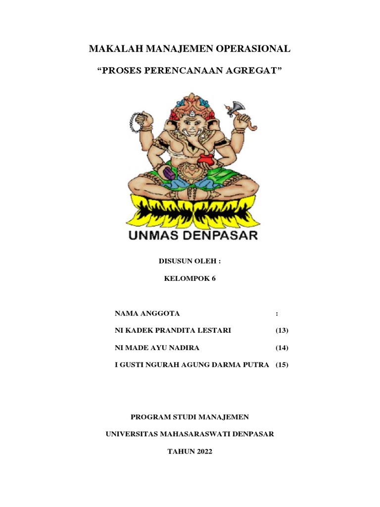 Kelompok 6 Makalah Proses Perencanaan Agregat - Manop | PDF