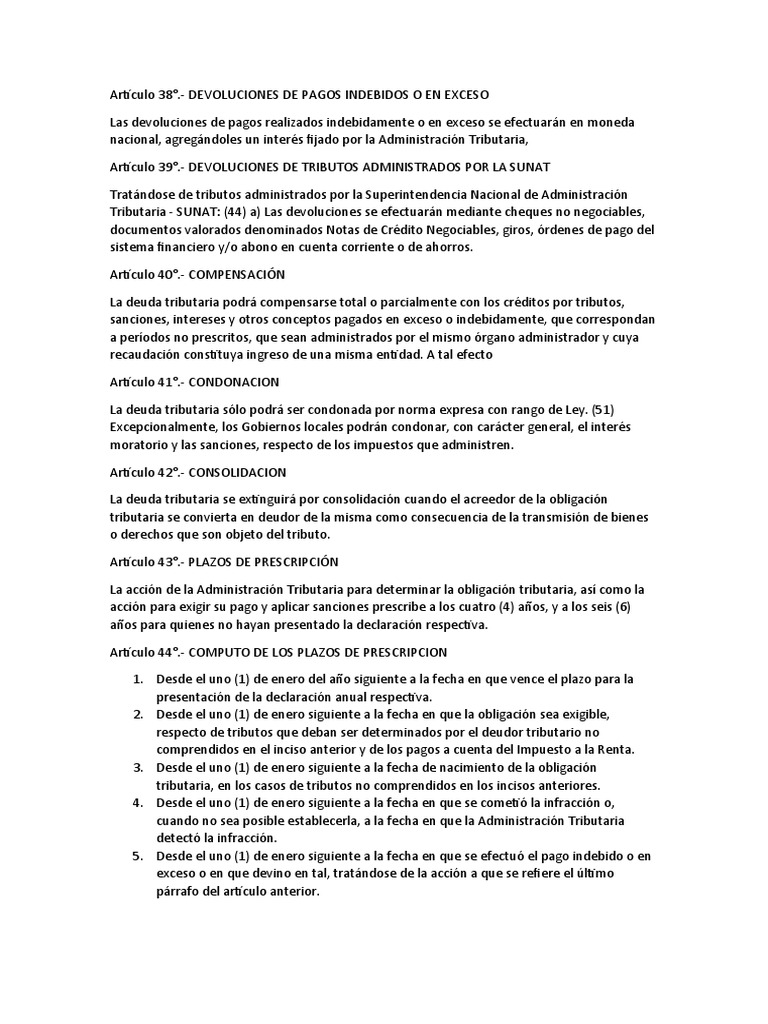 Artículo 38 | PDF | Estatuto de limitaciones | Pagos