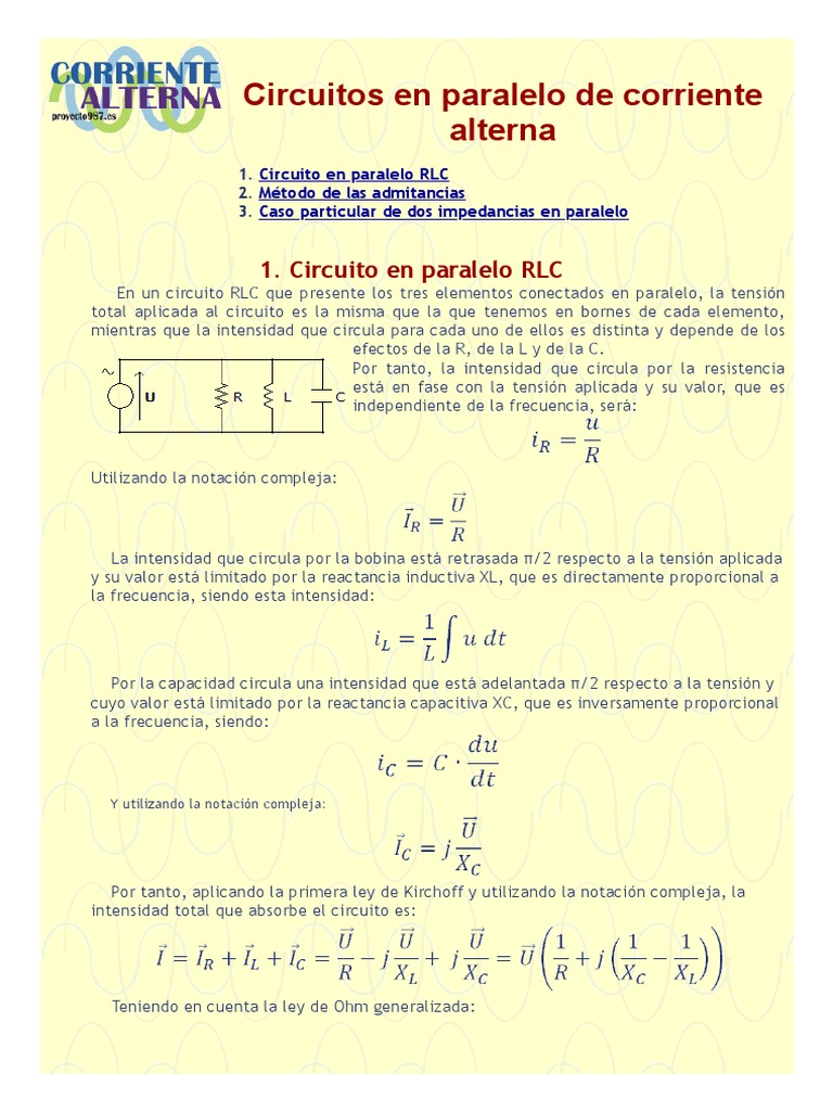 Circuitos Paralelo Corriente - Alterna | PDF