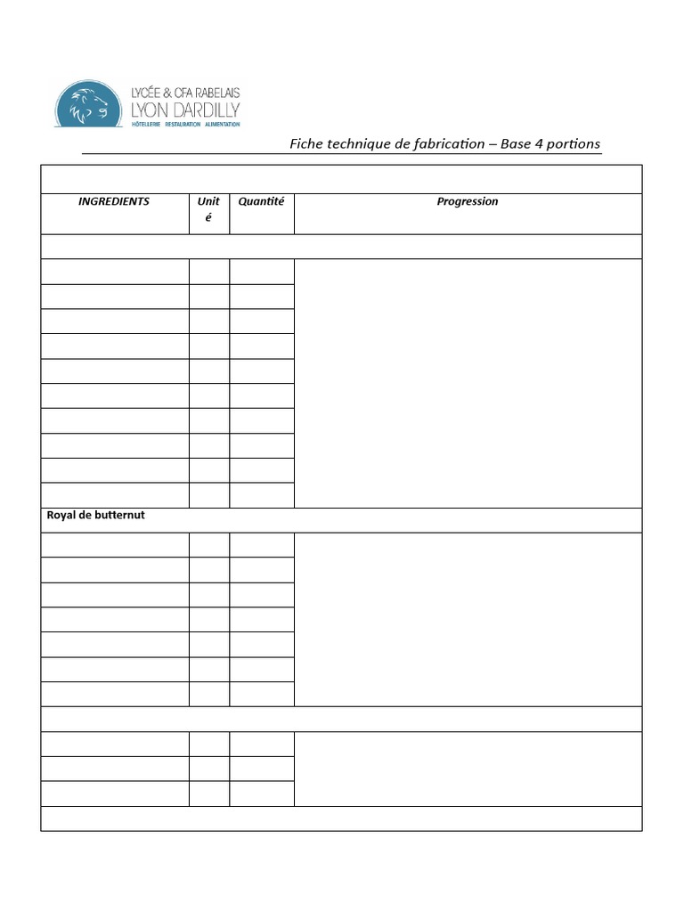 Fiche Technique Vierge | PDF