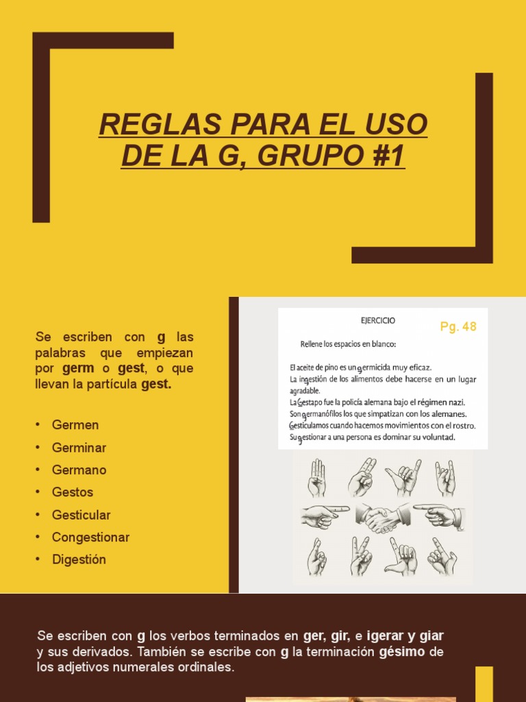 Reglas para El Uso de La G (Español) | PDF