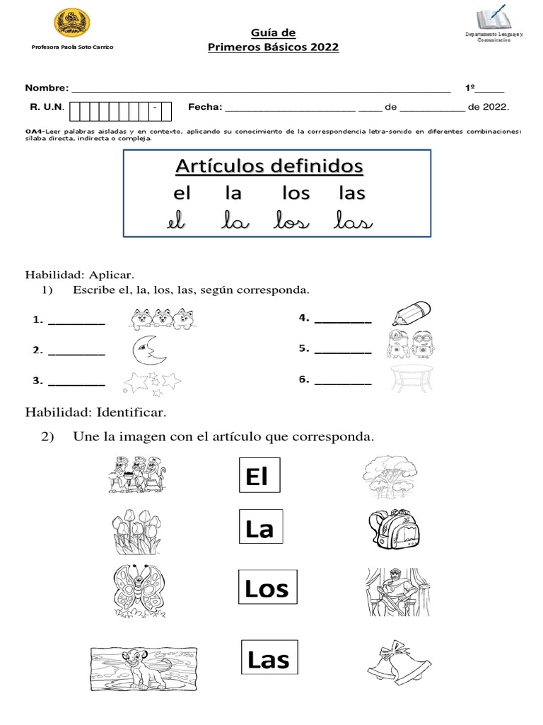Guía de Artículos Definidos | PDF