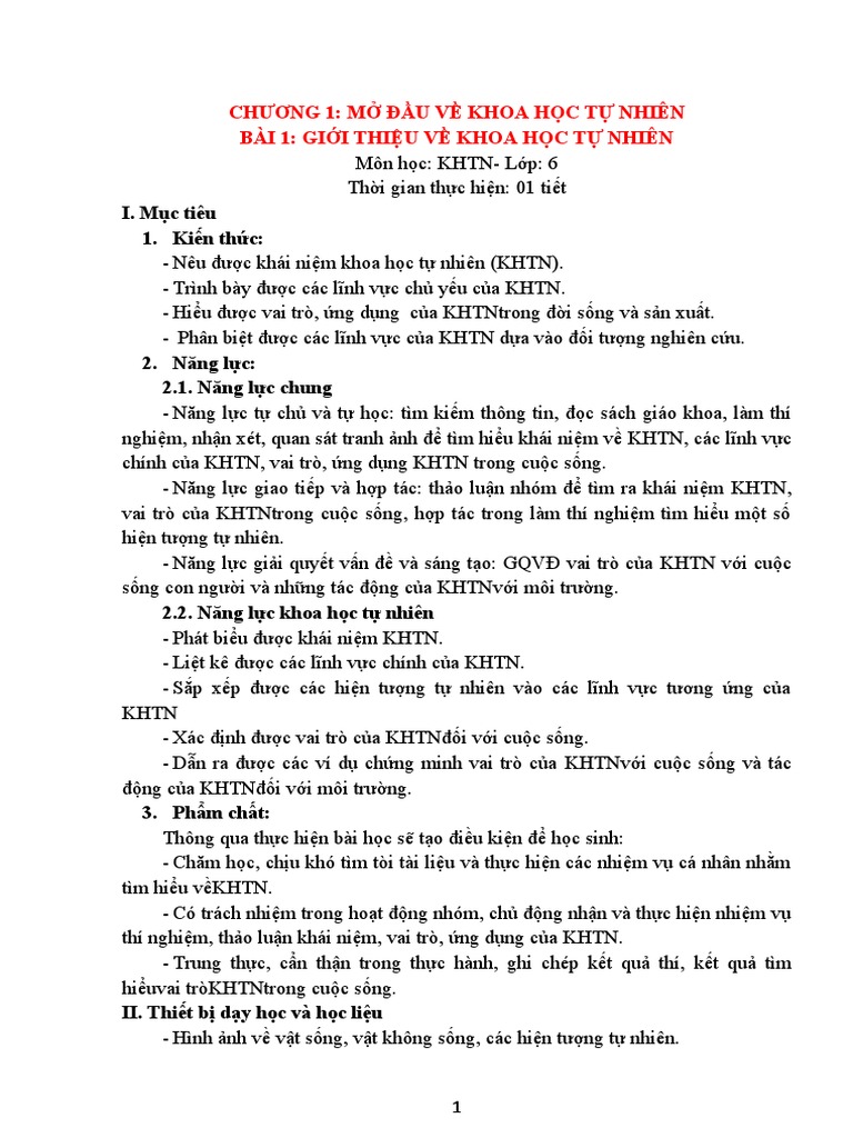 3. KHBD-HOÁ HOC-KHTN 6 (KẾT NỐI TRI THỨC VỚI CUỘ SỐNG) | PDF