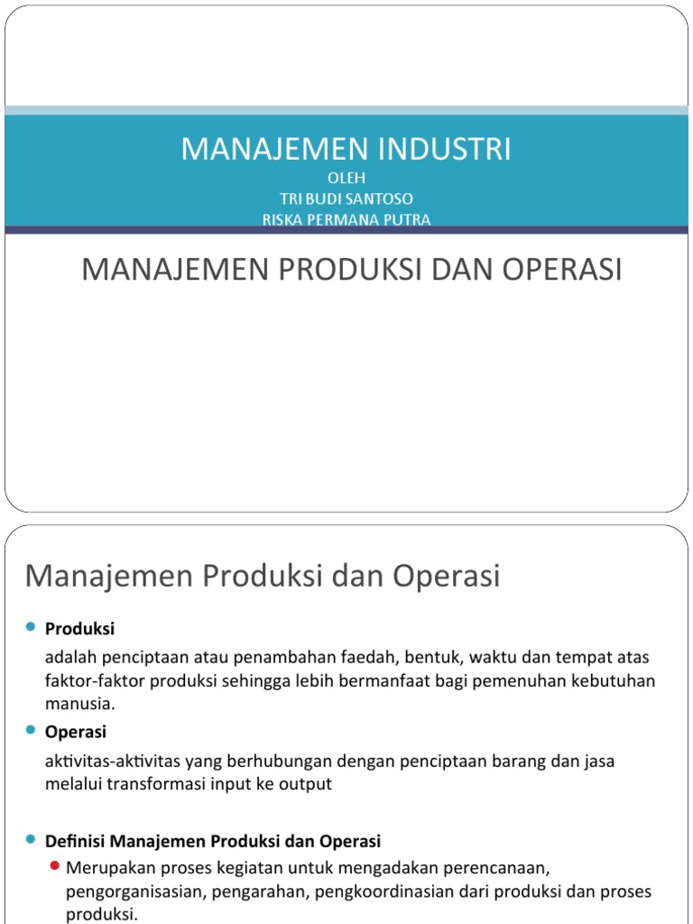 Manajemen Produksi Dan Operasi | PDF