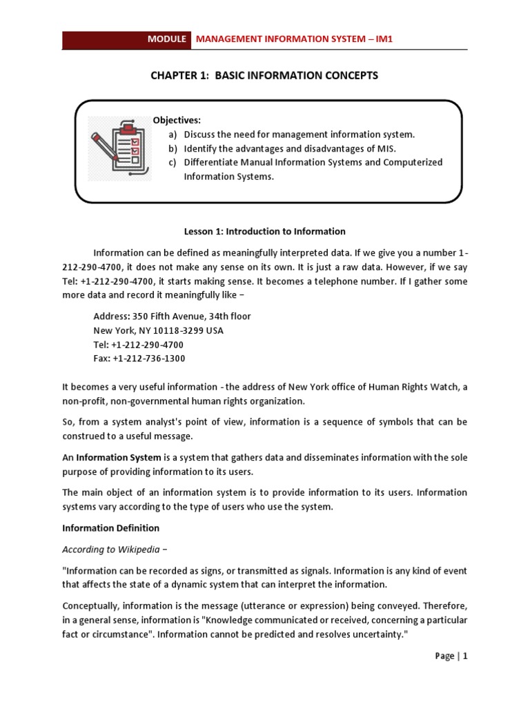 Im1 - Chapter 1 | PDF | Information | Information System