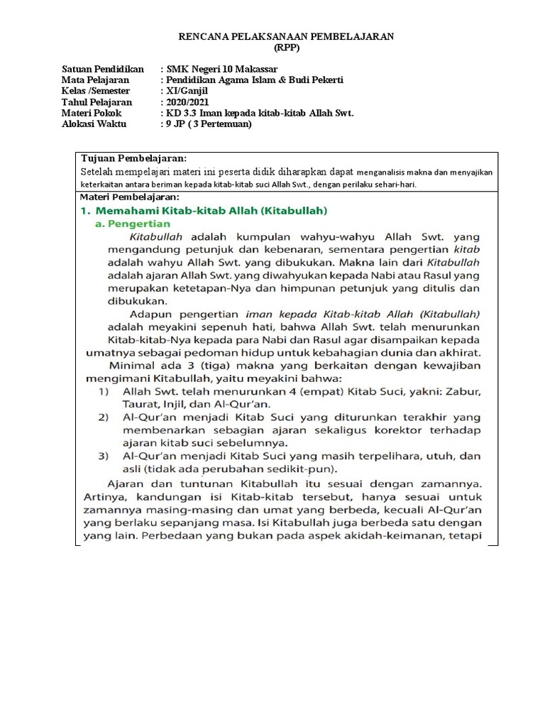 Xi RPP KD 3.3 Ganjil | PDF