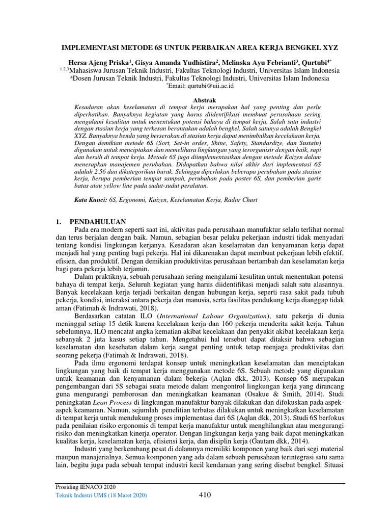 Implementasi 6S di Bengkel XYZ | PDF | Bisnis