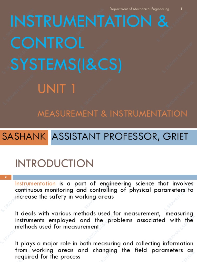 ICS Unit 1 Notes | PDF | Accuracy And Precision | Measurement