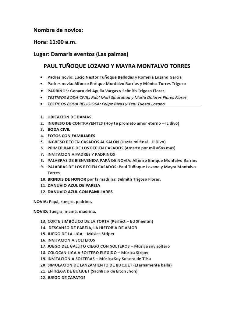 Boda Paul y Mayra | PDF