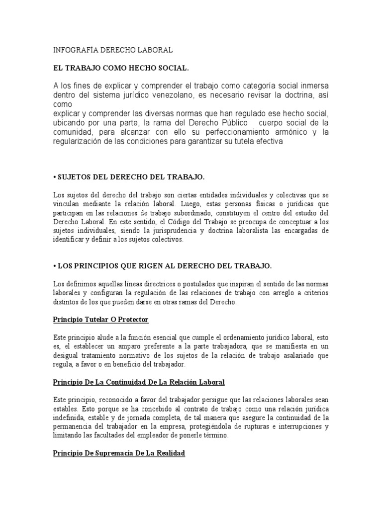 Infografía Derecho Laboral | Descargar gratis PDF | Derecho laboral | Gobierno