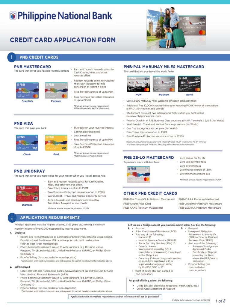 PNB OnePager Application Form - Omnibus | PDF