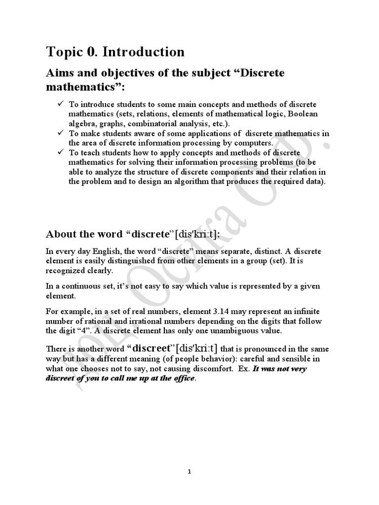 Lecture 1. Topics 0, 1 Introduction - Sets | PDF | Discrete Mathematics ... Lecture 1. Topics 0, 1 Introduction - Sets | PDF | Discrete Mathematics ...