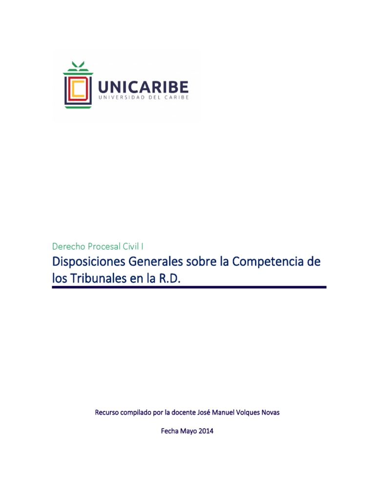 Competencia de los Tribunales en RD | PDF | Sentencia (ley ...