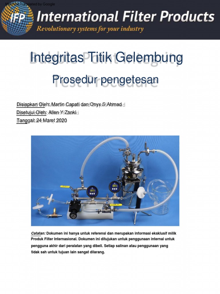 Bubble Point Test Manual | PDF