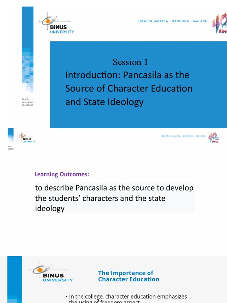Session 01 - Introduction Pancasila As The Source of Character Education and State Ideology ...