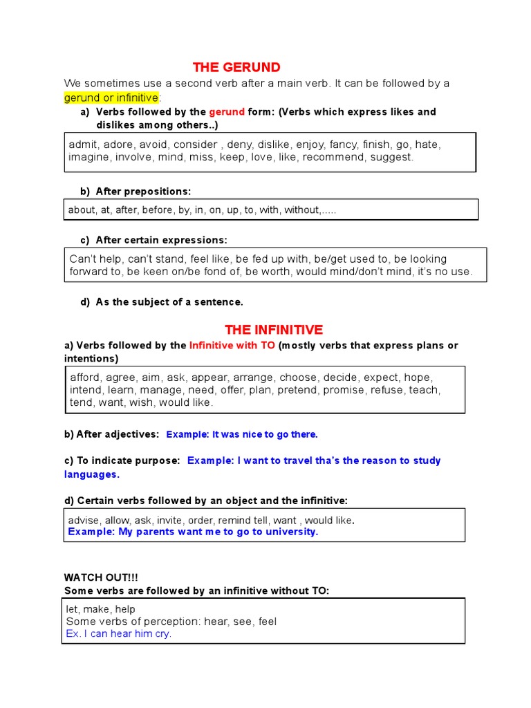 Theory INFINITIVE or GERUND | PDF | Language Arts & Discipline