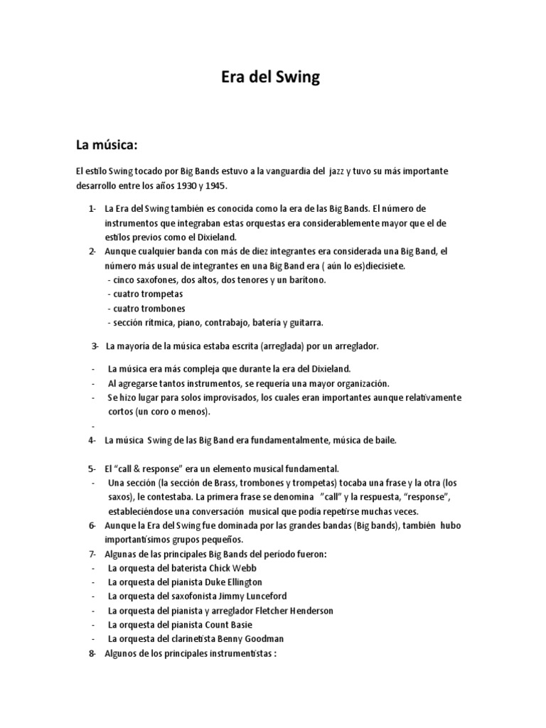 Era Del Swing | PDF | Jazz | Musica Popular