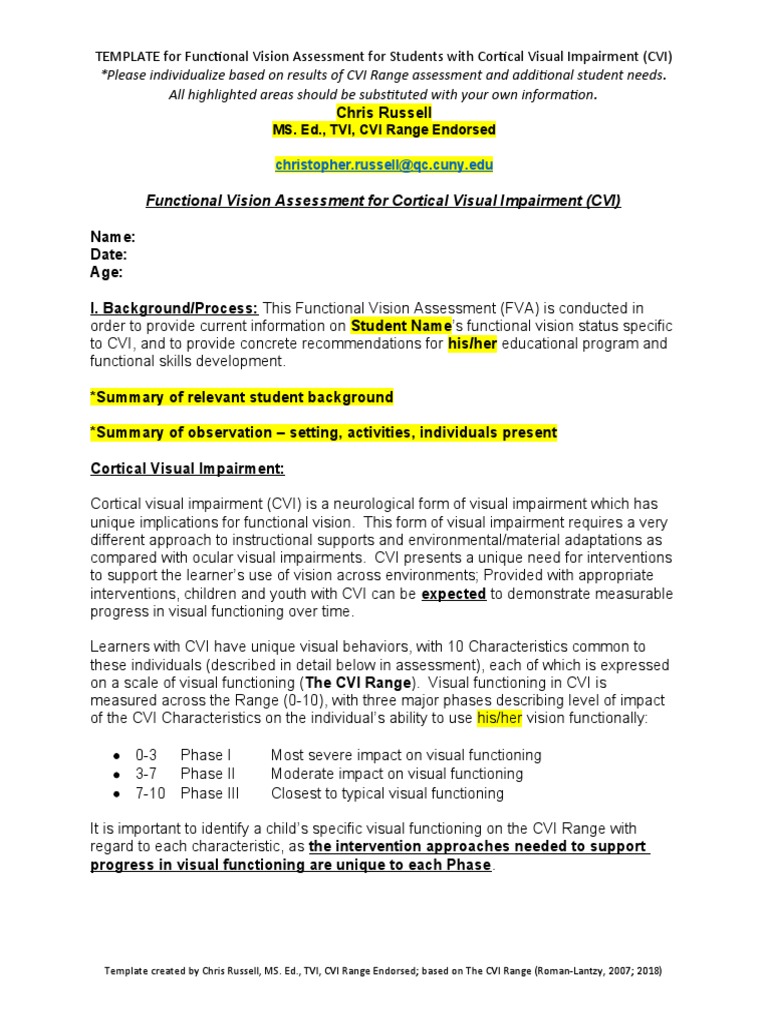 CVI Range FVA Template CRussell2019 | PDF