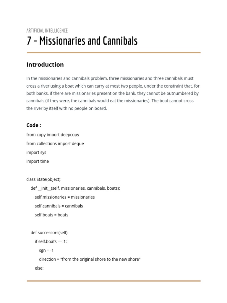 7 - Missionaries and Cannibals: Artificial Intelligence | PDF | Algorithms And Data Structures ...
