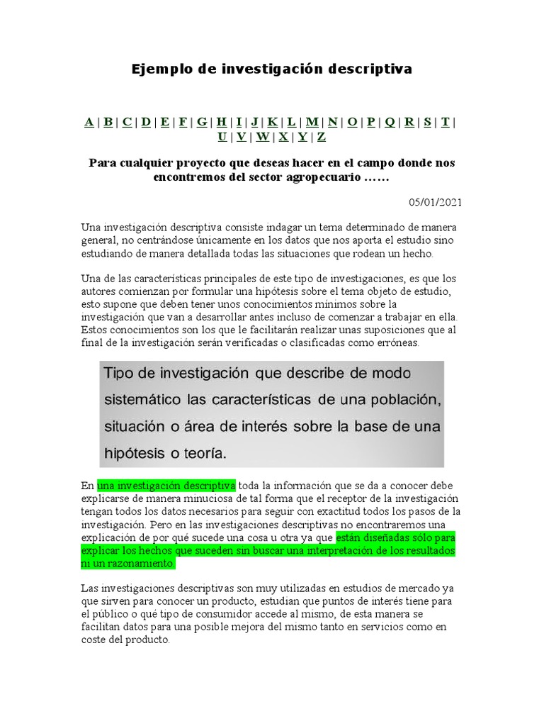 Ejemplo de Investigación Descriptiva 2021 - II | PDF