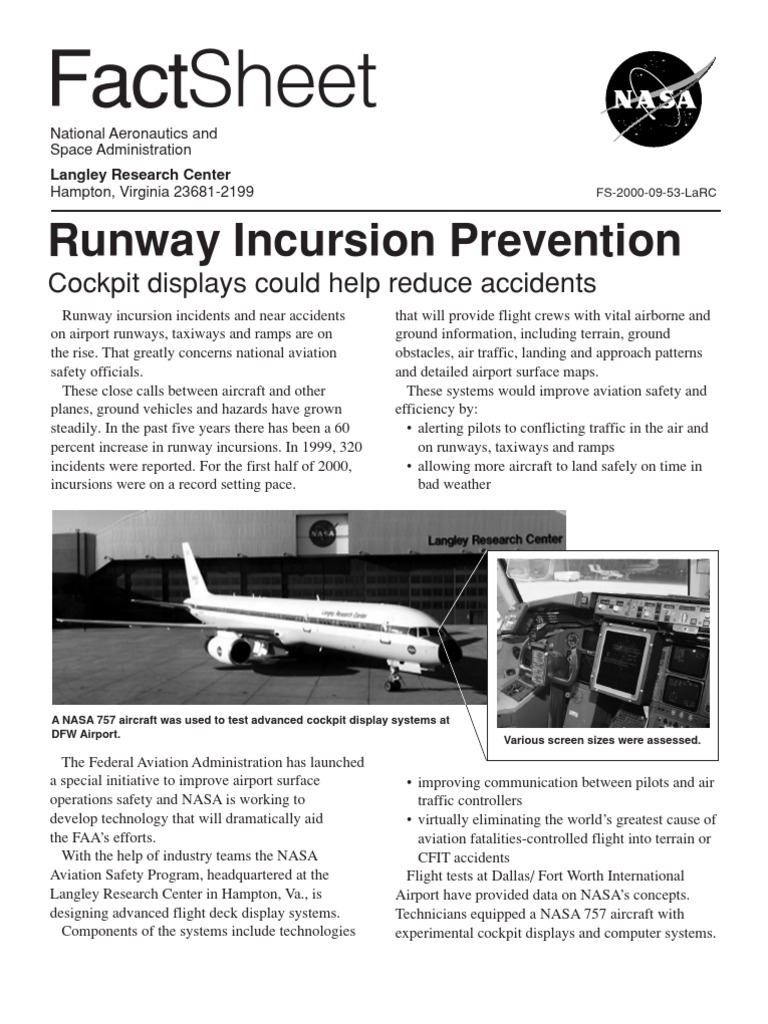 Runway Incursion Prevention Cockpit Displays Could Help Reduce ...