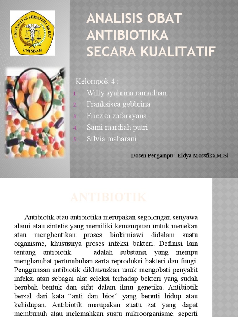 Kel 4 Analisis Obat Antibiotika Secara Kualitatif | PDF