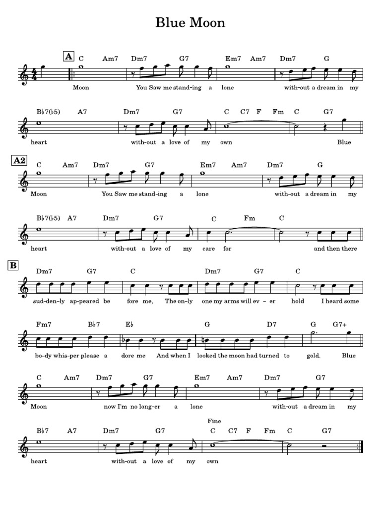 Blue Moon - Lead Sheet | PDF